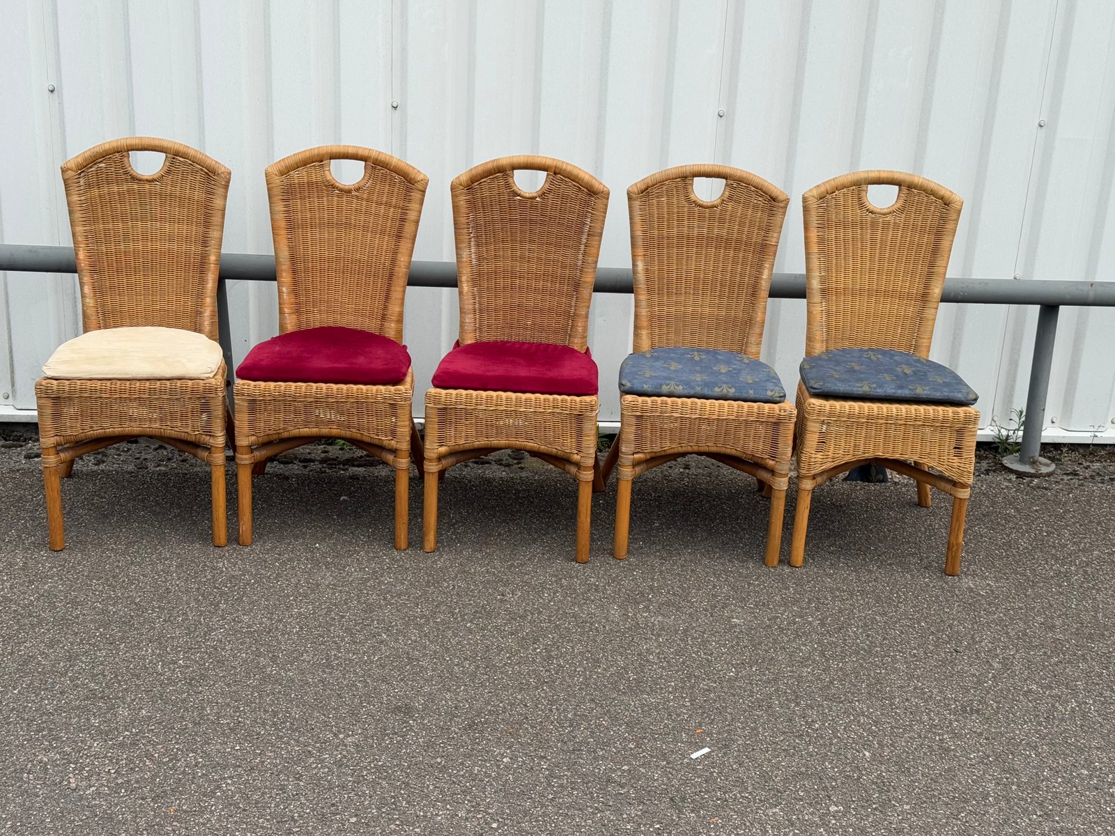 Vintage Wicker Chairs, Set of 4 for sale at Pamono