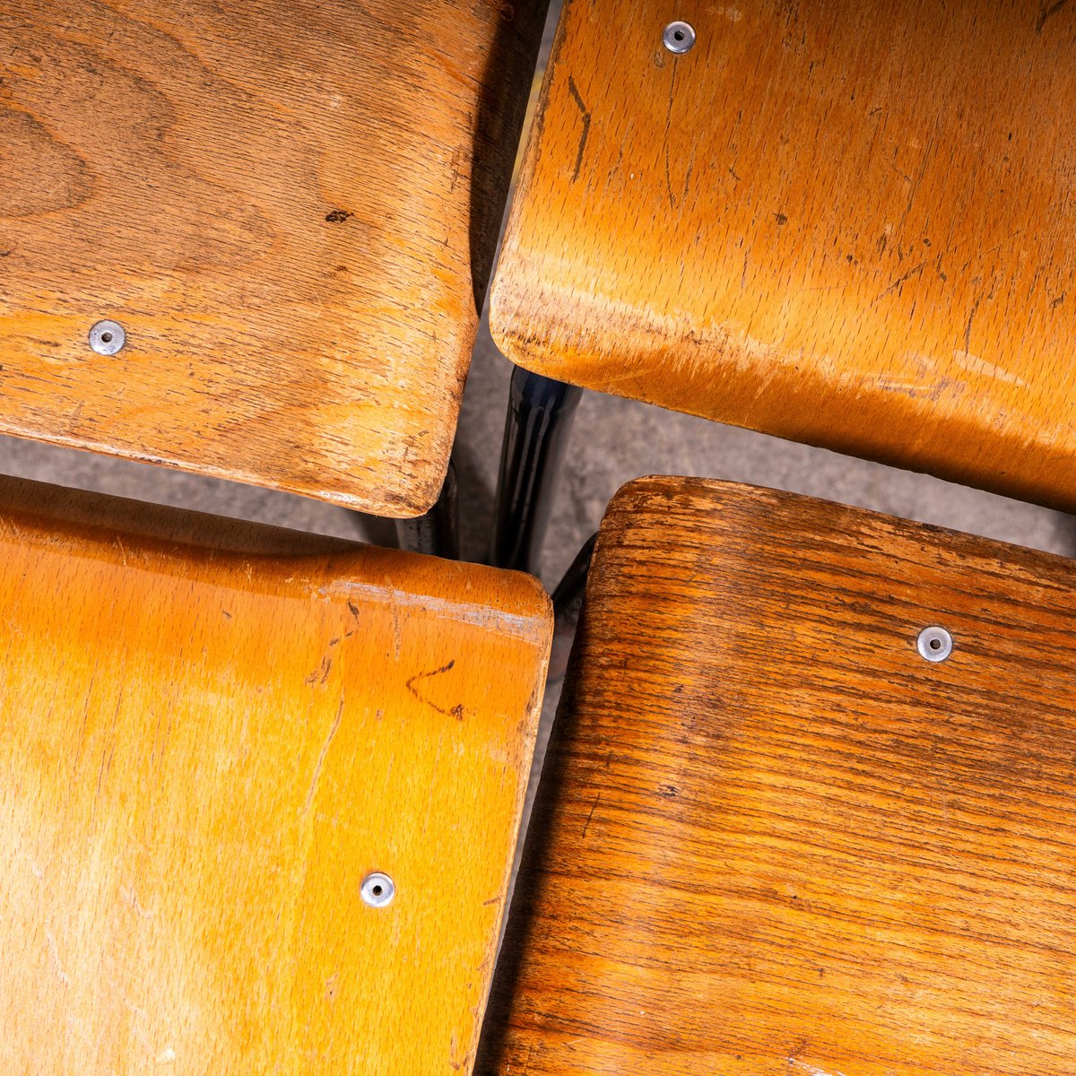 Elbe Steel Grey Stacking Dining Chair, 1950s for sale at Pamono