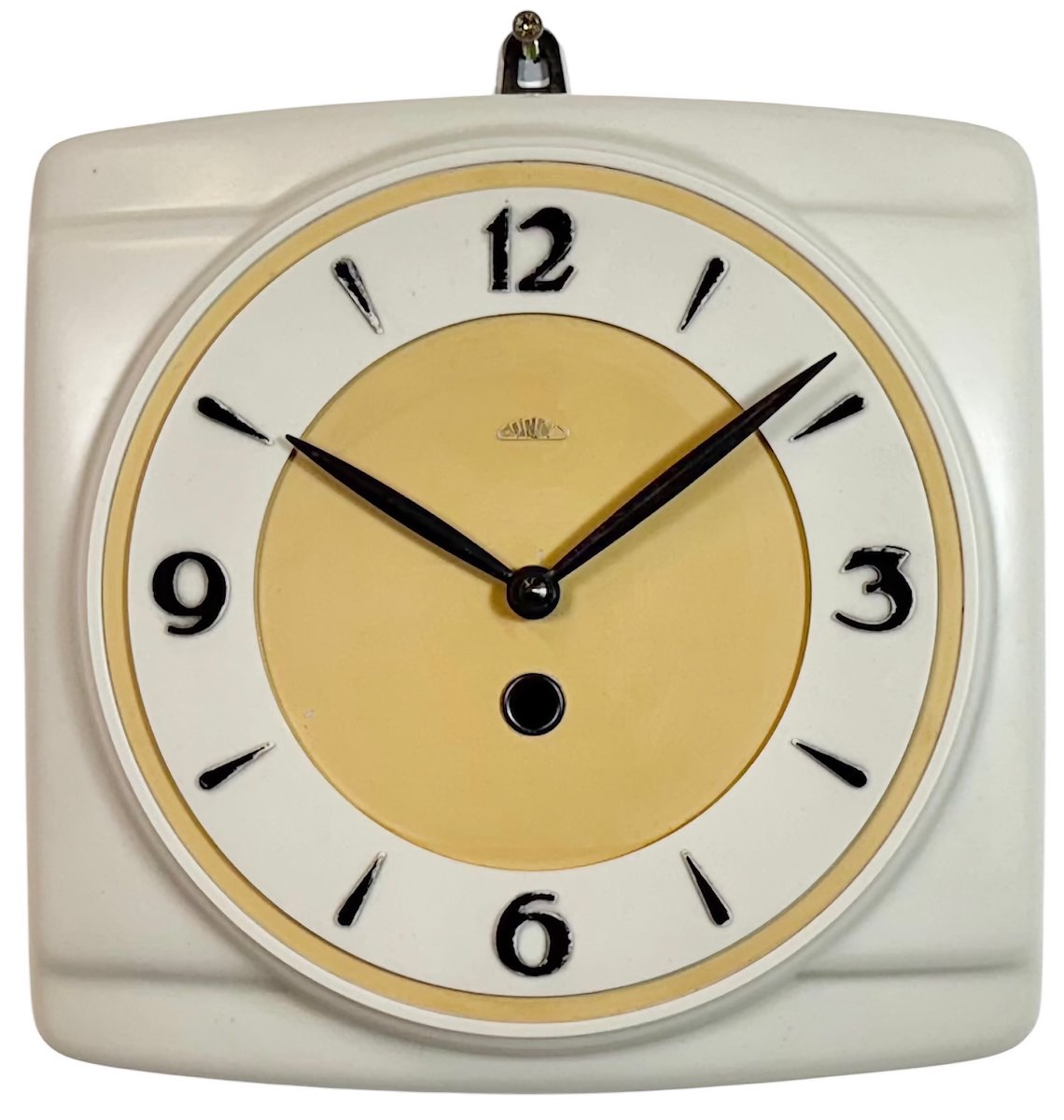 Vintage Beige Bakelite Wall Clock from Prim, 1950s for sale at Pamono