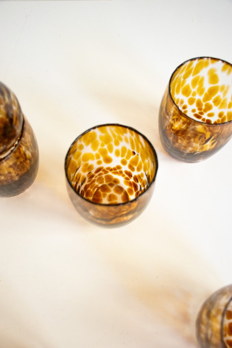 Hot Chocolate Murano Glasses by Mariana Iskra, Set of 6 for sale at Pamono