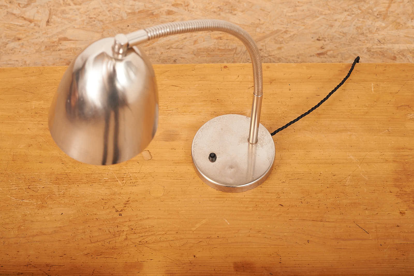 Table Lamp Base and Shade in Sheet Metal & Rod Gooseneck Pressure ...