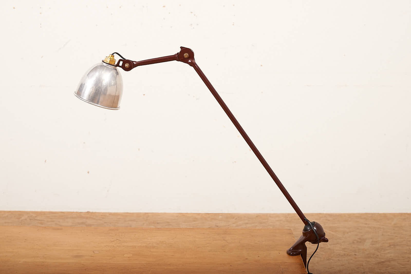 Clamp Light Model 201 in Metal Frame in Red by Bernard-Albin Gras, 1921 ...