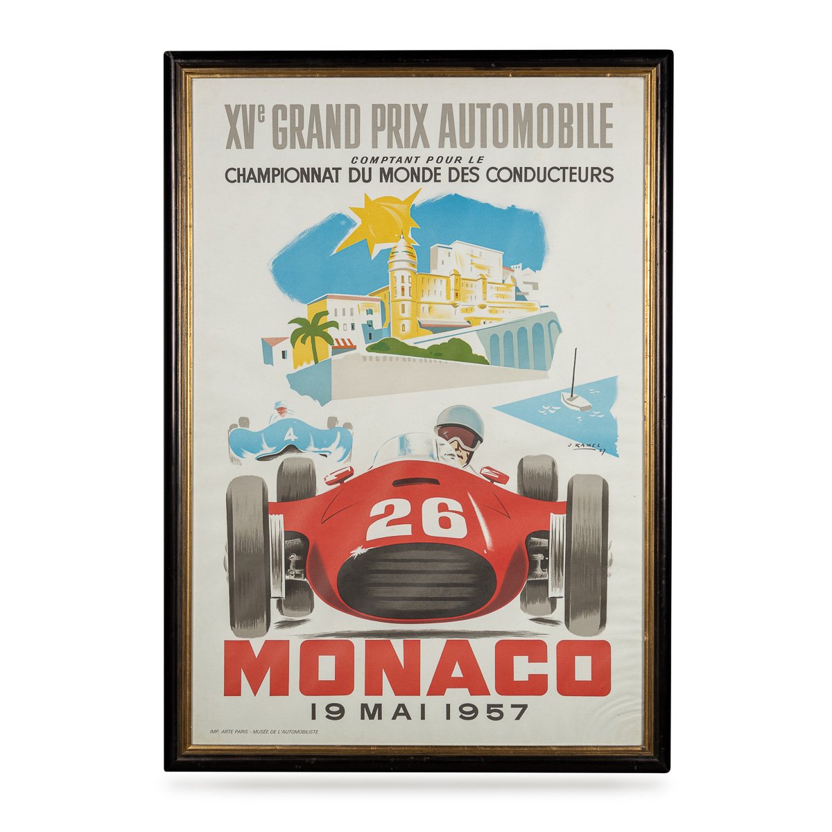 Vintage 20th Century Framed 1957 Monaco Grand Prix Poster by Jean Ramel ...