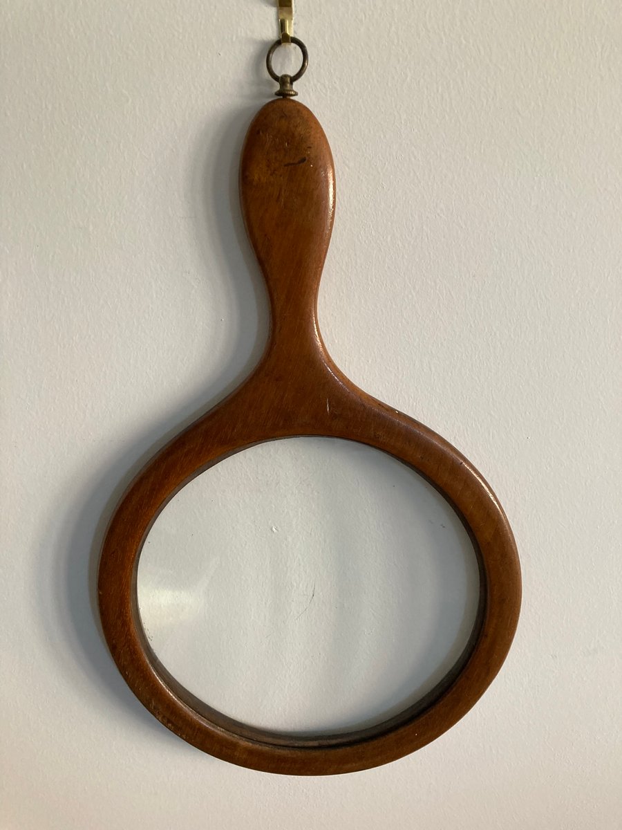 Large Antique Mahogany Magnifying Glass for sale at Pamono