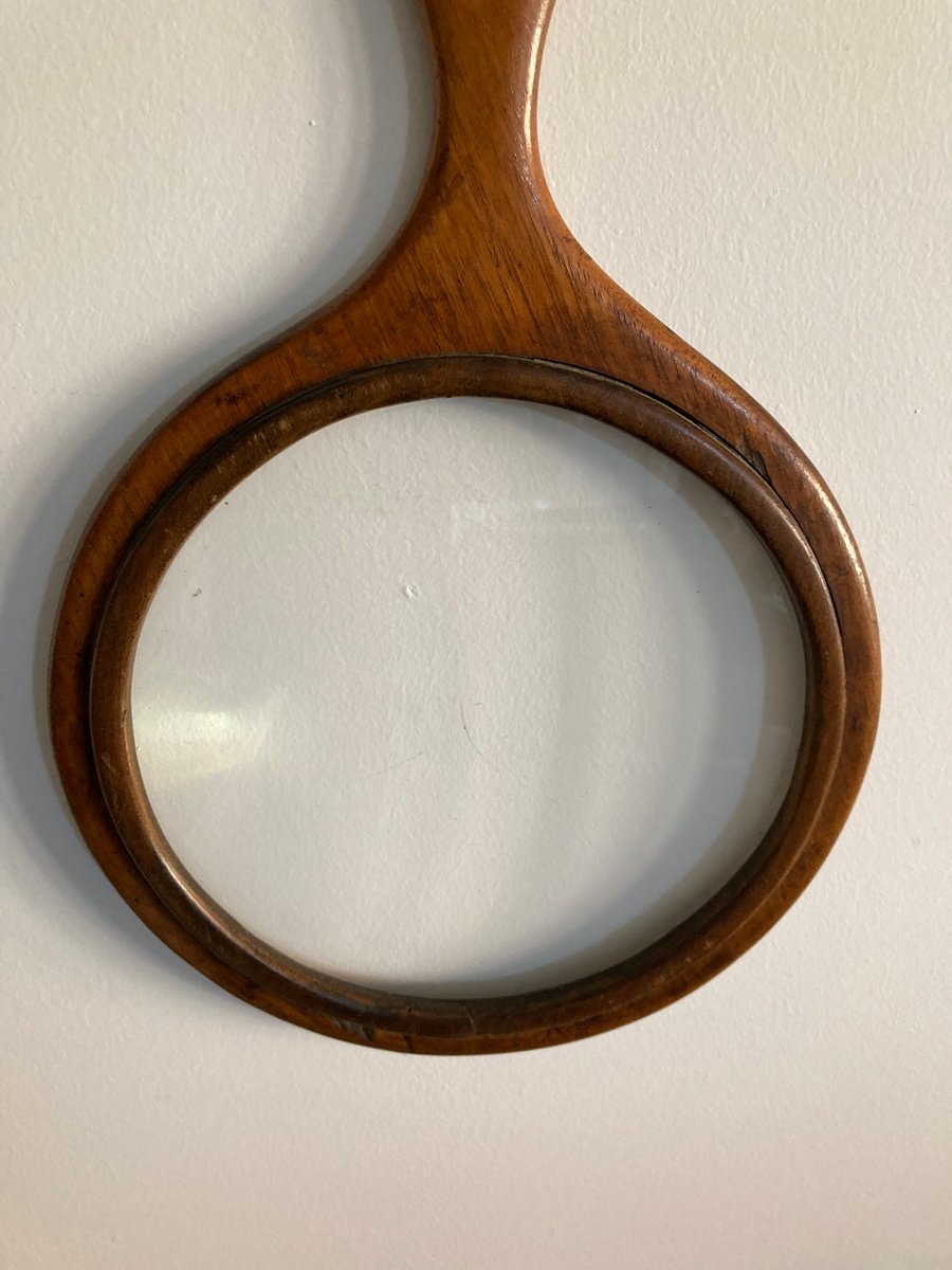 Large Antique Mahogany Magnifying Glass for sale at Pamono