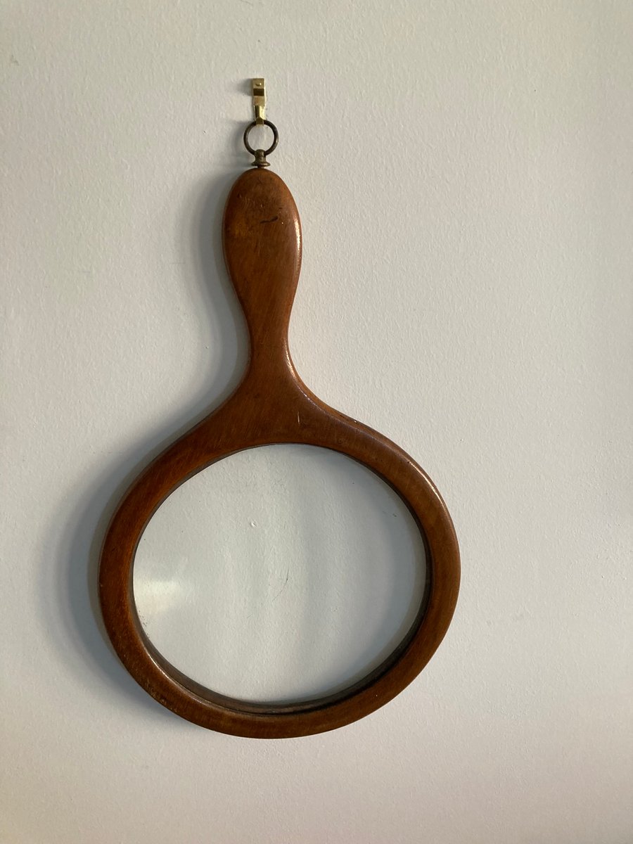 Large Antique Mahogany Magnifying Glass for sale at Pamono
