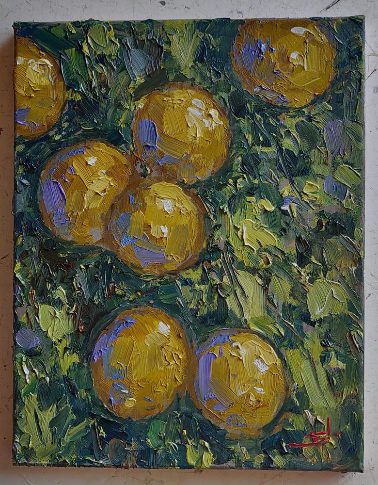 Vivek Mandalia, Lemon Tree, Oil on Canvas for sale at Pamono