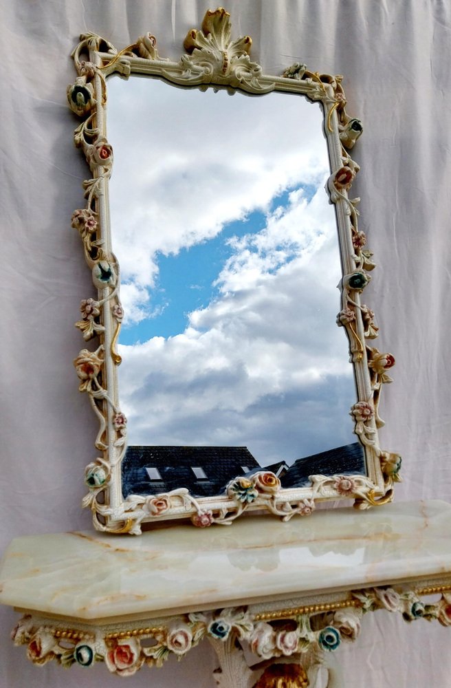 Vintage Italian Console Table with Mirror, 1970s, Set of 2 for sale at ...