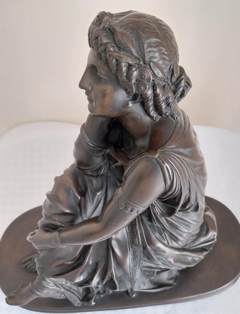 Pierre Alexandre Schoenewerk, French Statue of Sappho, Early 19th ...