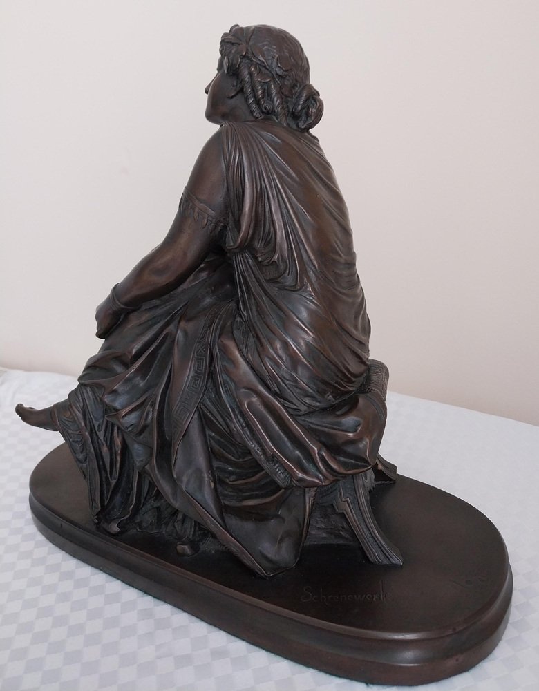 Pierre Alexandre Schoenewerk, French Statue of Sappho, Early 19th ...