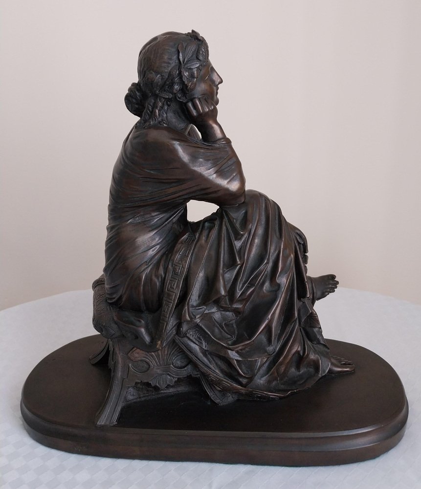 Pierre Alexandre Schoenewerk, French Statue of Sappho, Early 19th ...
