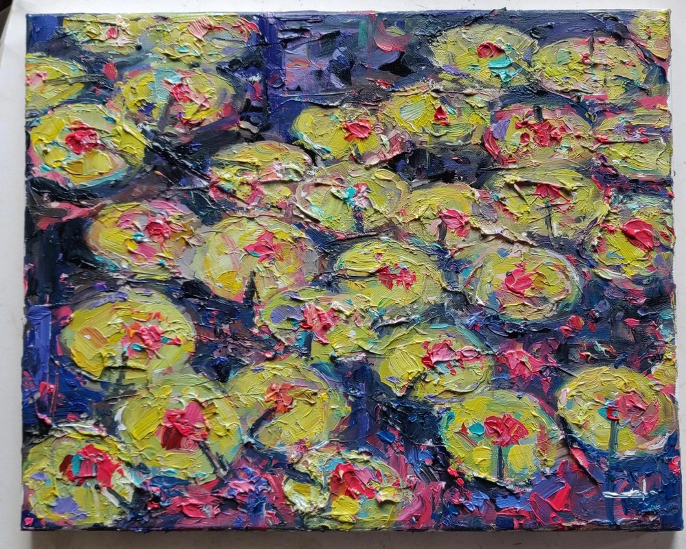 Vivek Mandalia, Original Lily Pads, Oil on Canvas for sale at Pamono