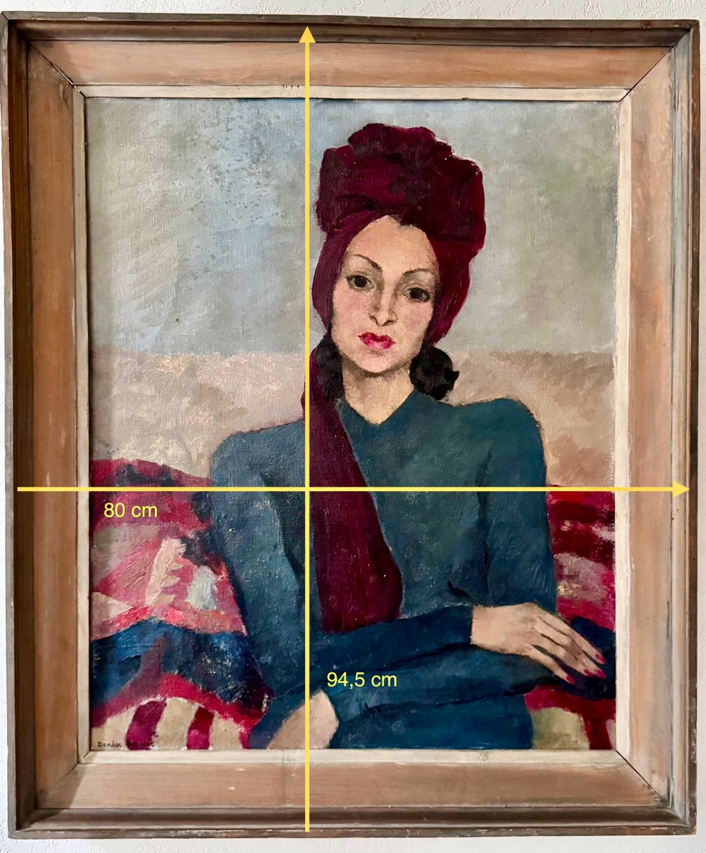 Denise Perrier, Portrait of a Woman with a Turban, 1950s, Oil on Canvas ...