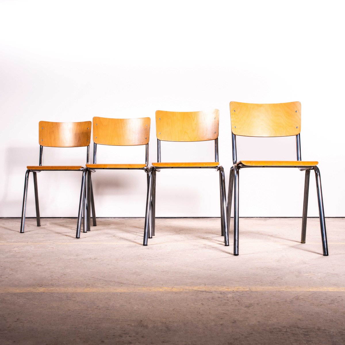 20th Century Dutch University Stacking Dining Chair, Set of 4 for sale ...