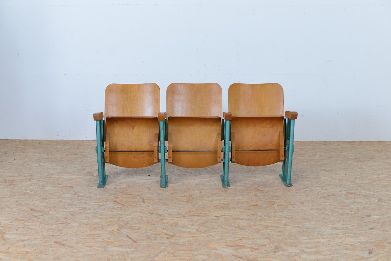Vintage 3-Seater Cinema Bench for sale at Pamono