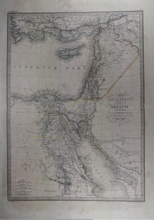 Mid 19th Century Ancient Map of Egypt and Aram Syria as They Would Have ...