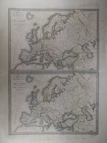 Antique Maps of Europe Before and After The Barbarian Invasion of 350 ...
