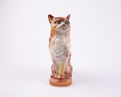 French Majolica Cat Pitcher Made by St Clement, Early 20th Century for ...