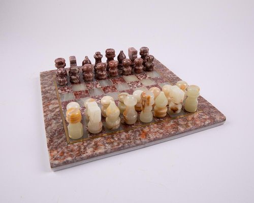 Mid-Century Marble Chess Set with Box for sale at Pamono