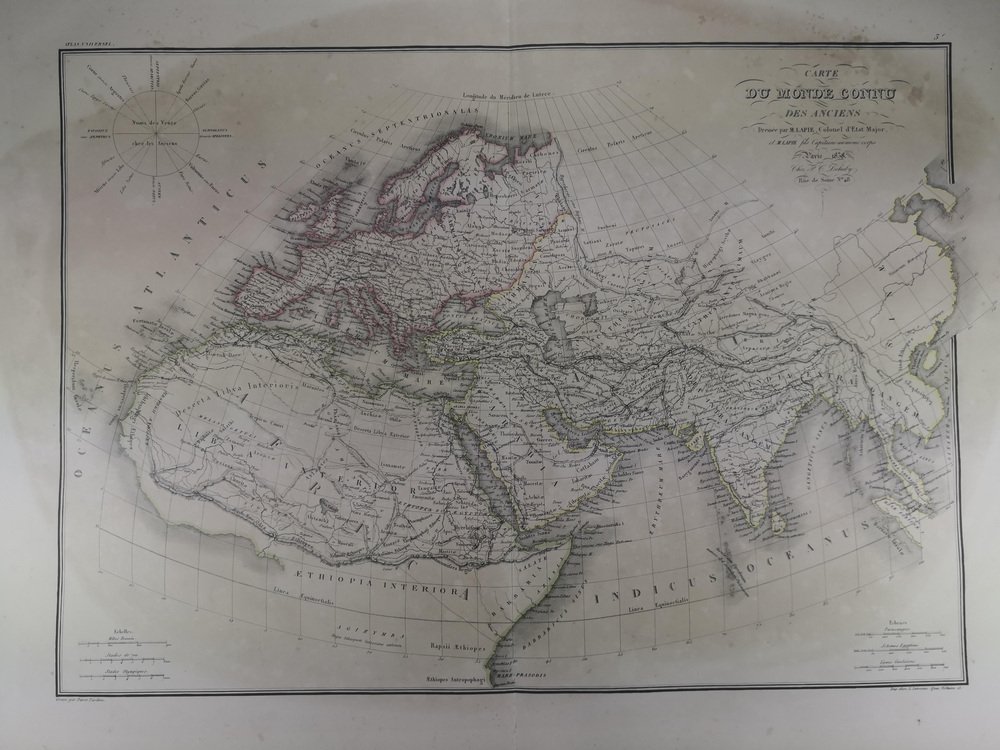 Map of the World as Known to the Greeks and Romans. An Original 1838 ...