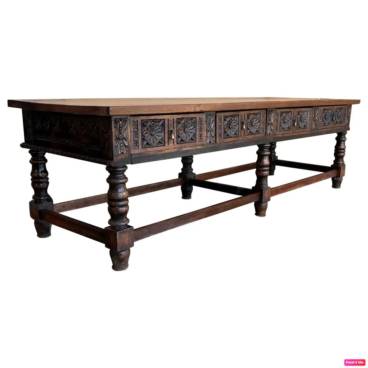 Antique Spanish Refectory Farm Table with Four Drawers, 1890 for sale ...