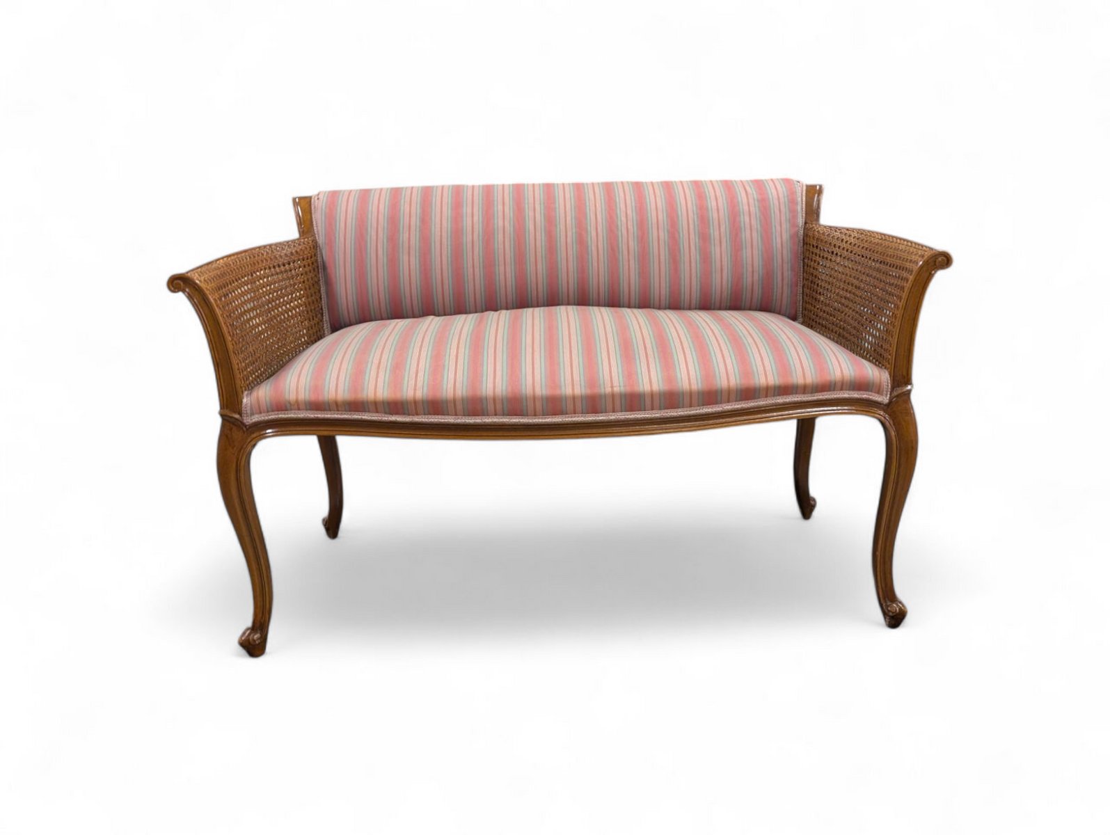 Vienna Straw and Fabric Sofa, 1980s for sale at Pamono