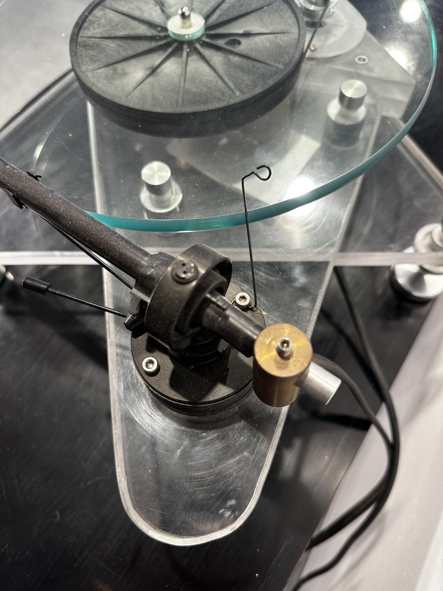 Glass Record Deck by Sinclair, 1988 for sale at Pamono