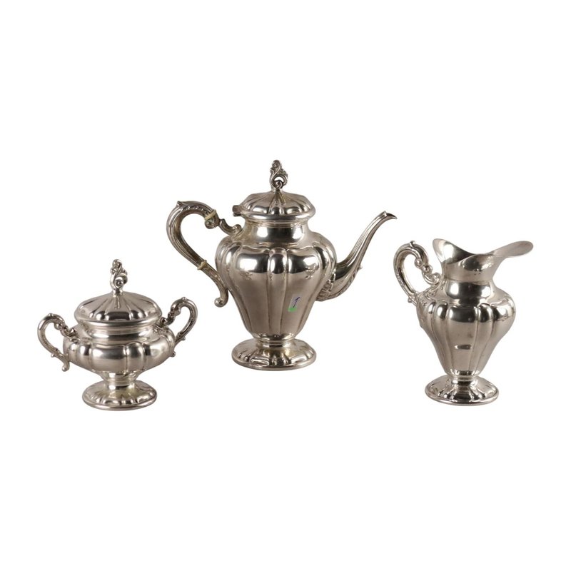 Silver Coffee Service from Vercelli, Set of 3 for sale at Pamono
