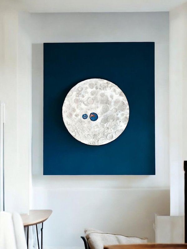 Vera Vizzi, Surrealist Lunar Seascape Relief, Mixed Media Wall ...