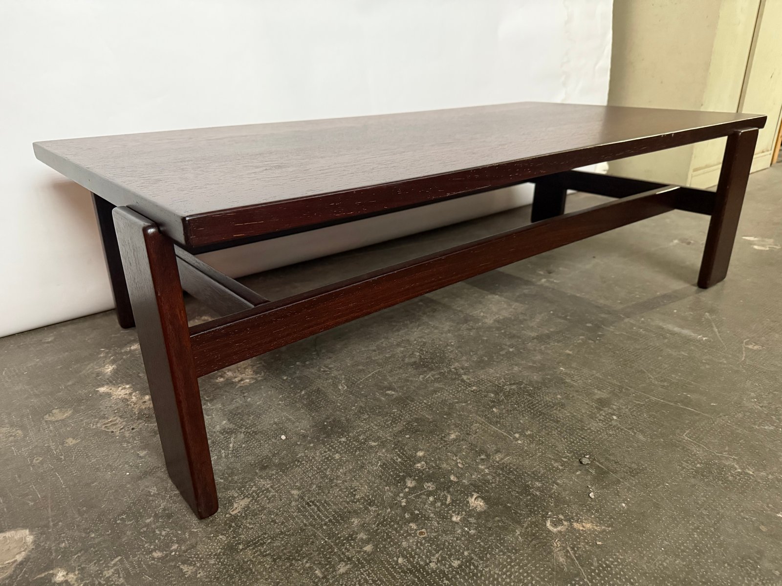 Vintage Wengé Rectangular Coffee Table, 1970s for sale at Pamono
