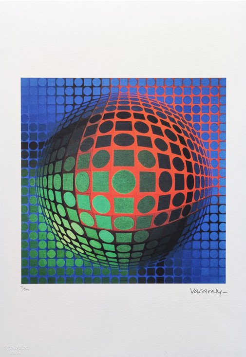 Victor Vasarely, Op Art Composition, Limited Edition Lithograph, 1970s ...