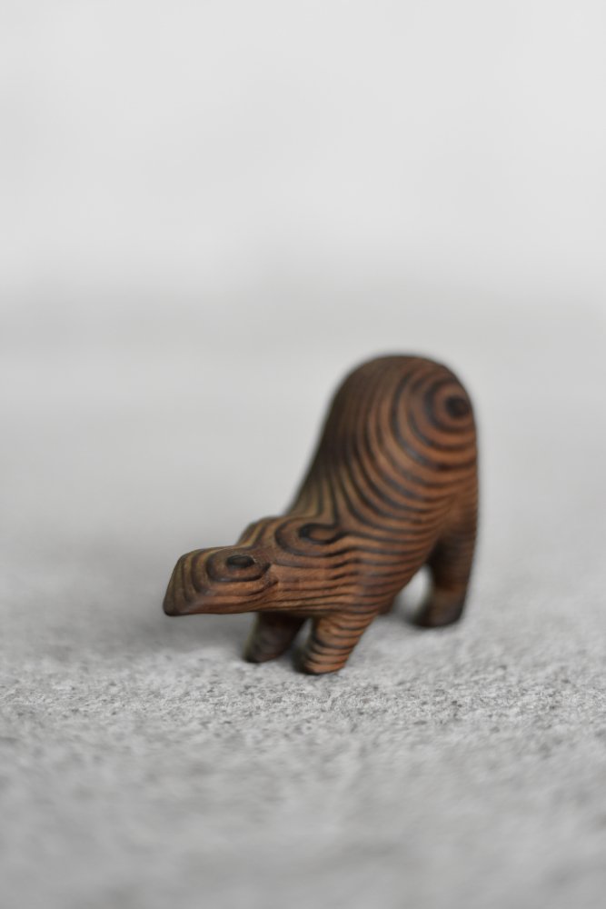 Vintage Danish Modern Dark Wood Sculpture Badger Figurine, 1960s for ...