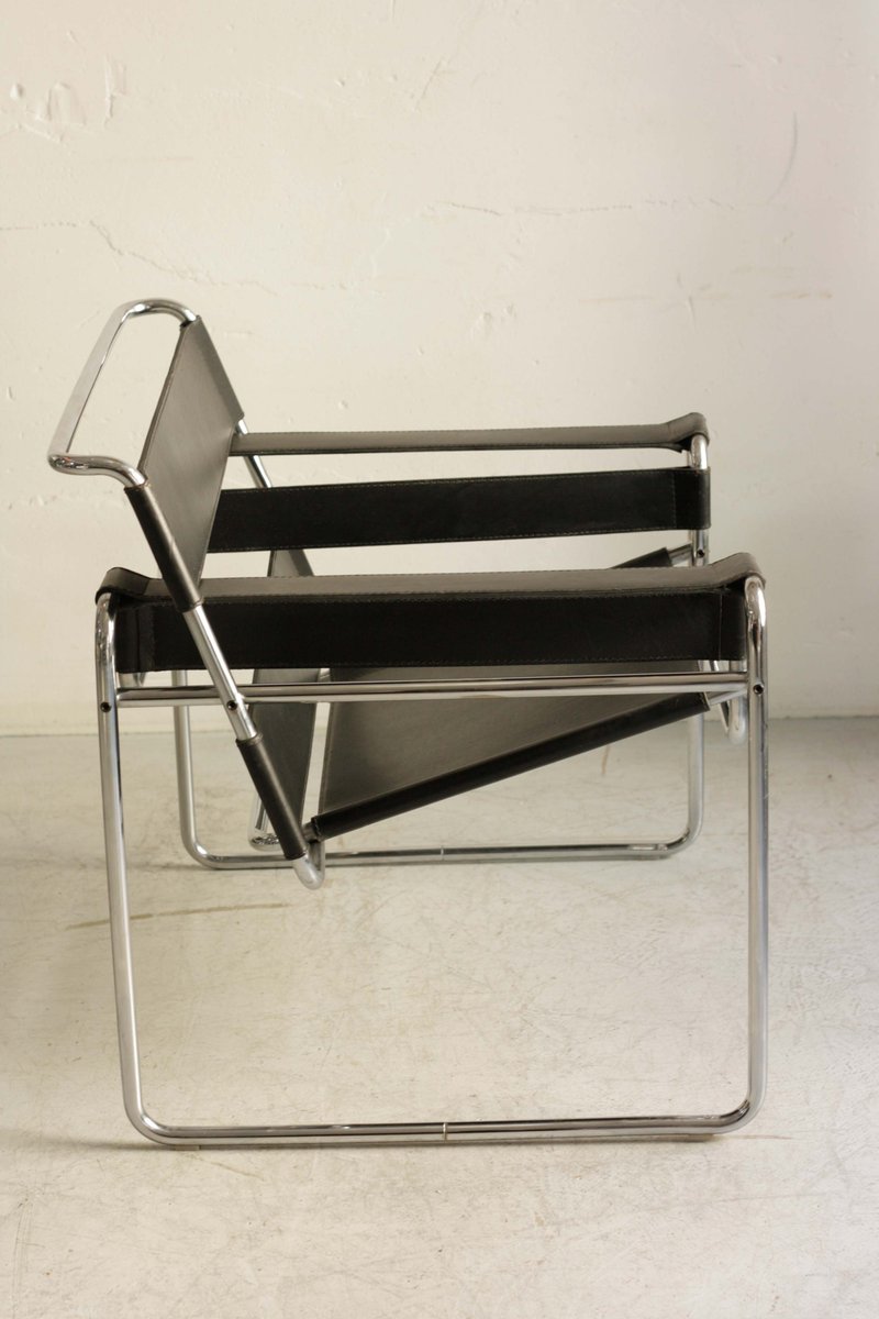 Sedia B3 Wassily Bauhaus nera di Marcel Breuer per Gavina in vendita su ...