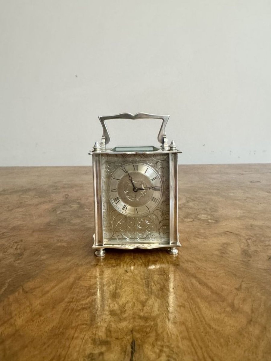 Silver Hall Marked Miniature Carriage Clock, 1960s for sale at Pamono