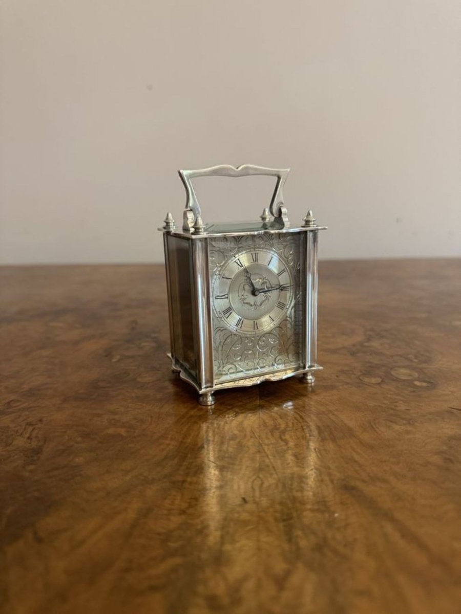 Silver Hall Marked Miniature Carriage Clock, 1960s for sale at Pamono