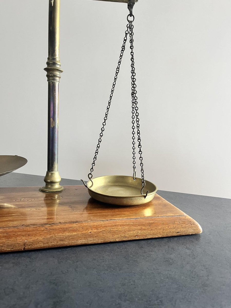 Antique French Brass Tea Scale, 1890s for sale at Pamono