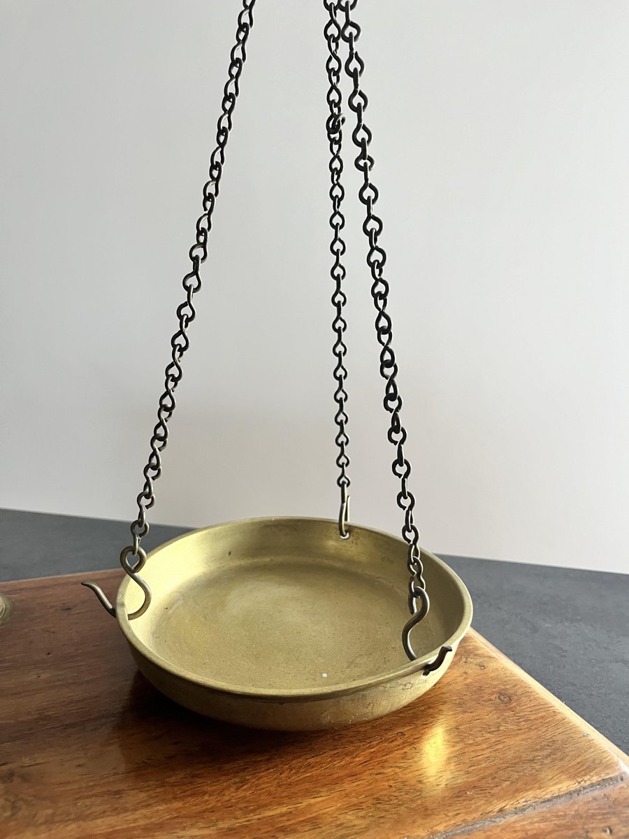 Antique French Brass Tea Scale, 1890s for sale at Pamono