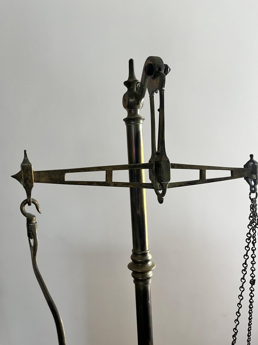 Antique French Brass Tea Scale, 1890s for sale at Pamono
