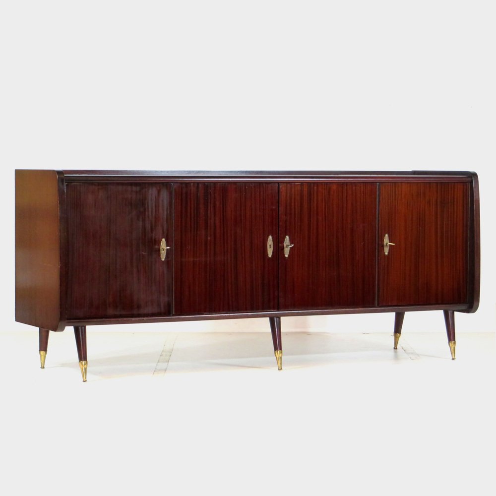 Vintage Art Deco Sideboard with Stylish Legs and Brass Elements, 1920s ...