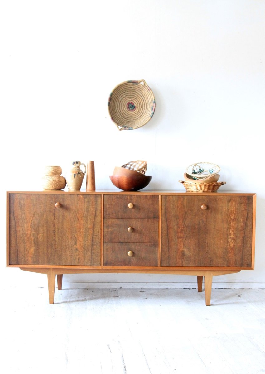 Mid-Century Modern Sideboard with Wood Grain, 1960s for sale at Pamono