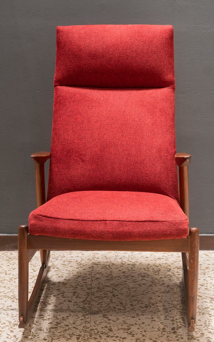 Scandinavian Rocking Chair. In Teak Wood, Denmark, 1960s for sale at Pamono