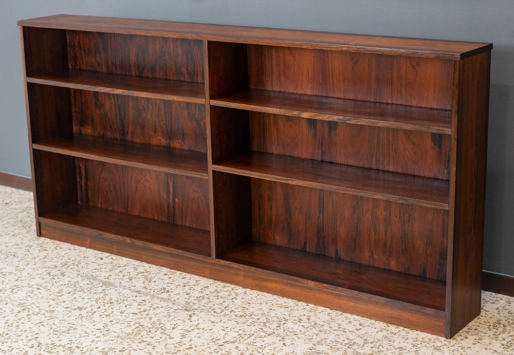 Horizontal Rosewood Bookcase, Denmark, 1960s for sale at Pamono