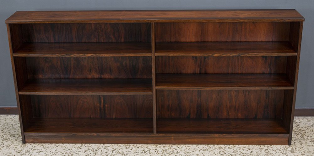 Horizontal Rosewood Bookcase, Denmark, 1960s for sale at Pamono