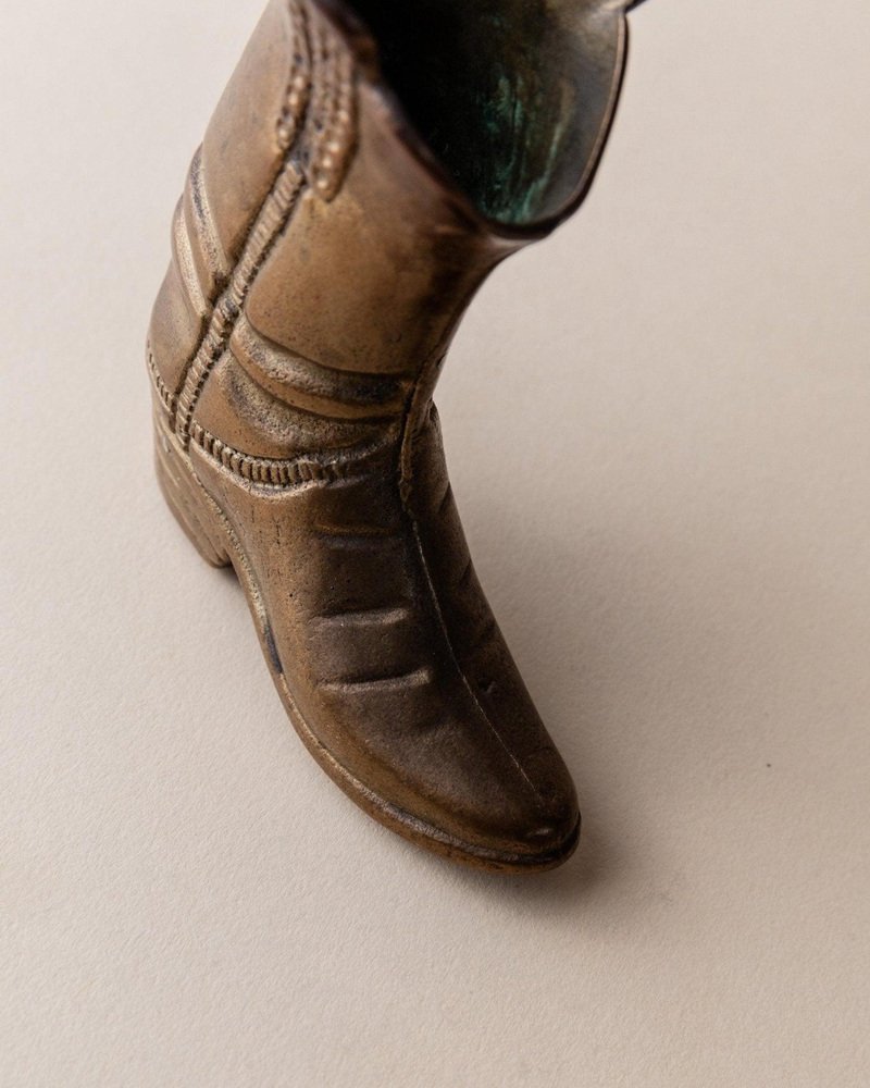 Vintage Brass Cowboy Boot Figurine, 1980s for sale at Pamono