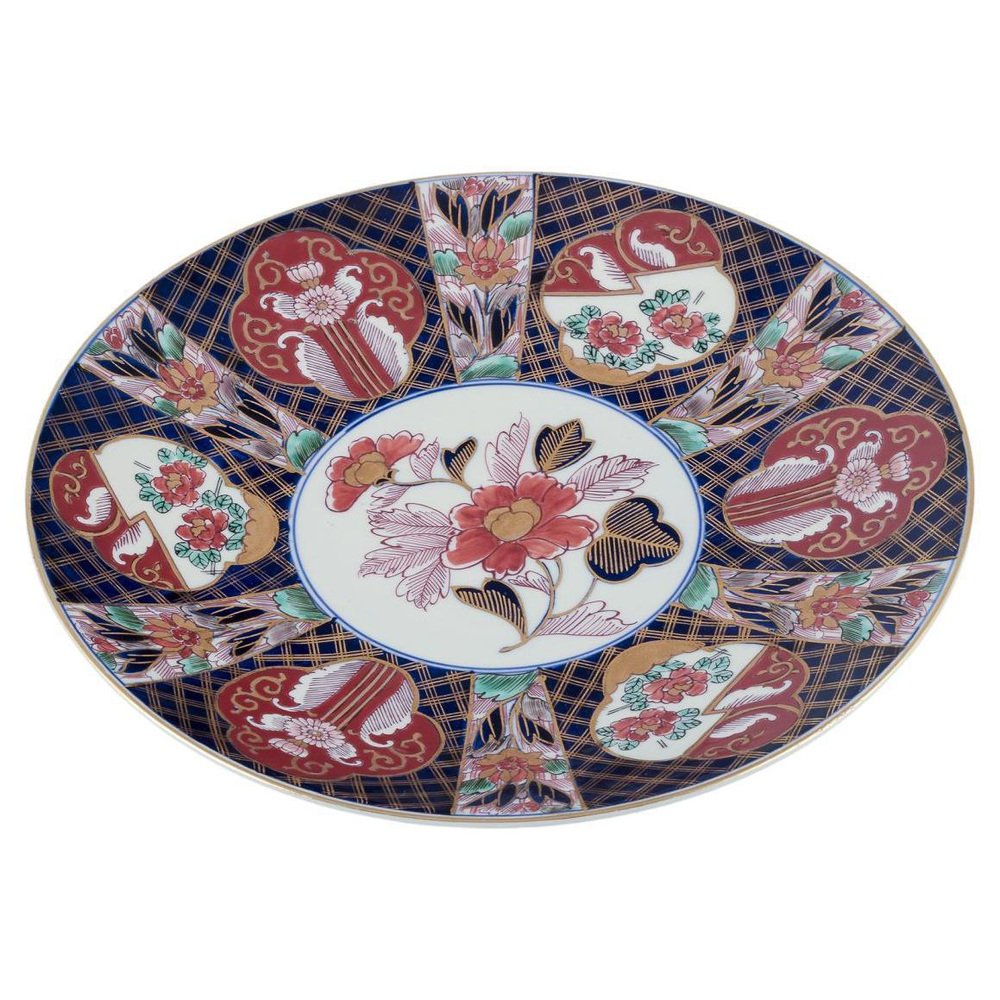 Japanese Kutami Dish in Porcelain Hand-Decorated with Floral Motifs for ...