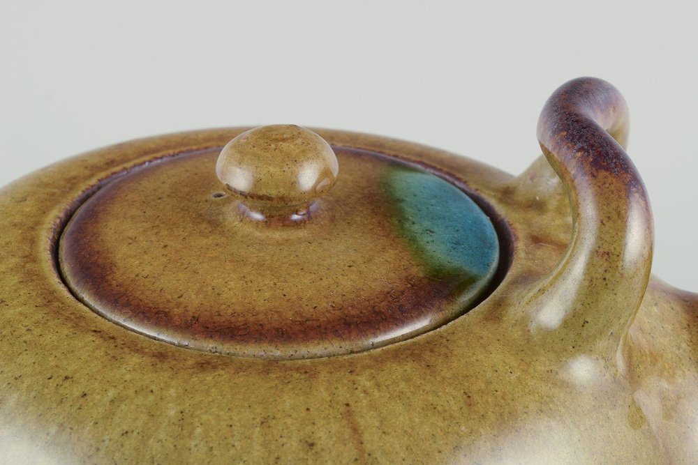 Very Large Ceramic Teapot in Uranium Yellow Glaze by Nils Kähler for ...