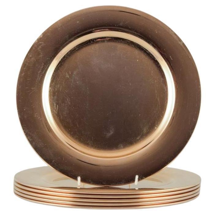 Brass Cover Plates from Scandia Present, Sweden, 1980s, Set of 6 for ...