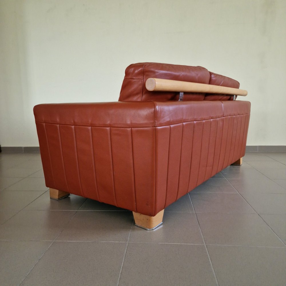 Art Deco Leather Sofa for sale at Pamono