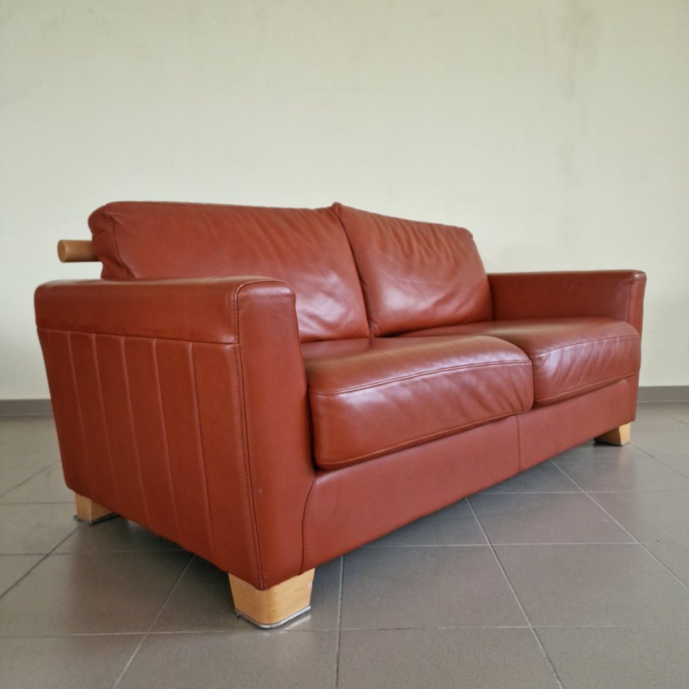 Art Deco Leather Sofa for sale at Pamono