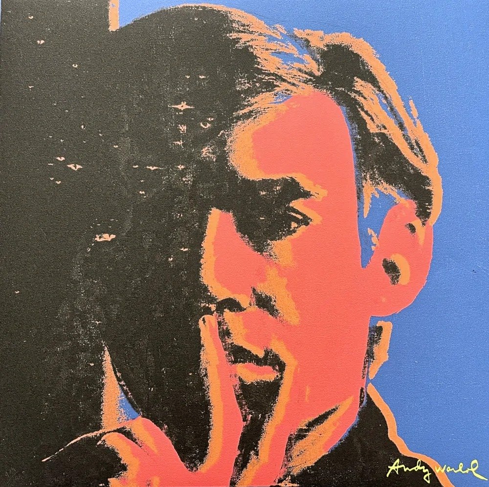 After Andy Warhol, Self Portrait Blue-Red, 1980s, Print for sale at Pamono